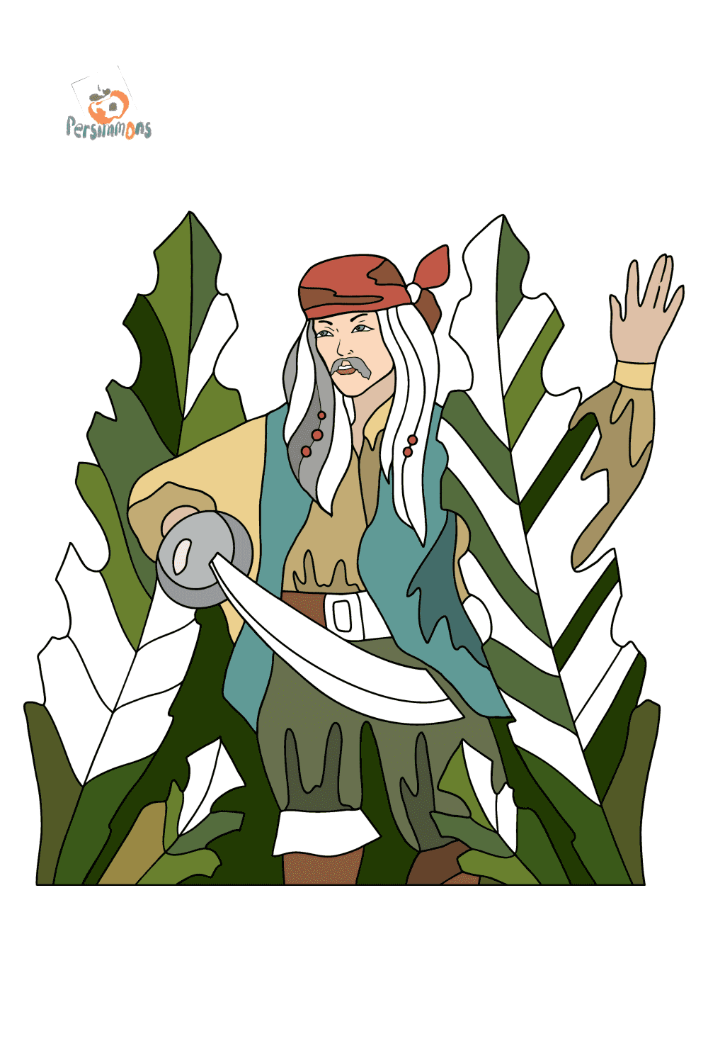 Real pirate - Pirates coloring pages for Adults online and printable