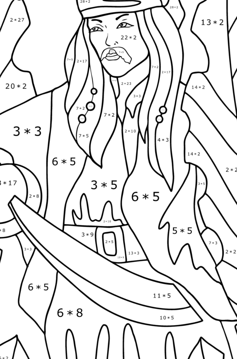 Real pirate - Pirates coloring pages for Adults online and printable