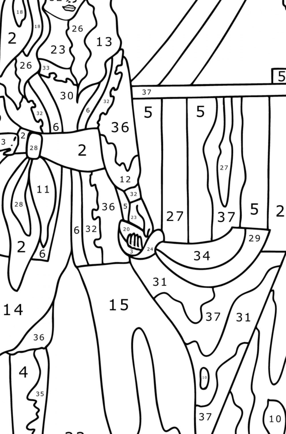 Nice pirate - Pirates coloring pages for Adults online and printable