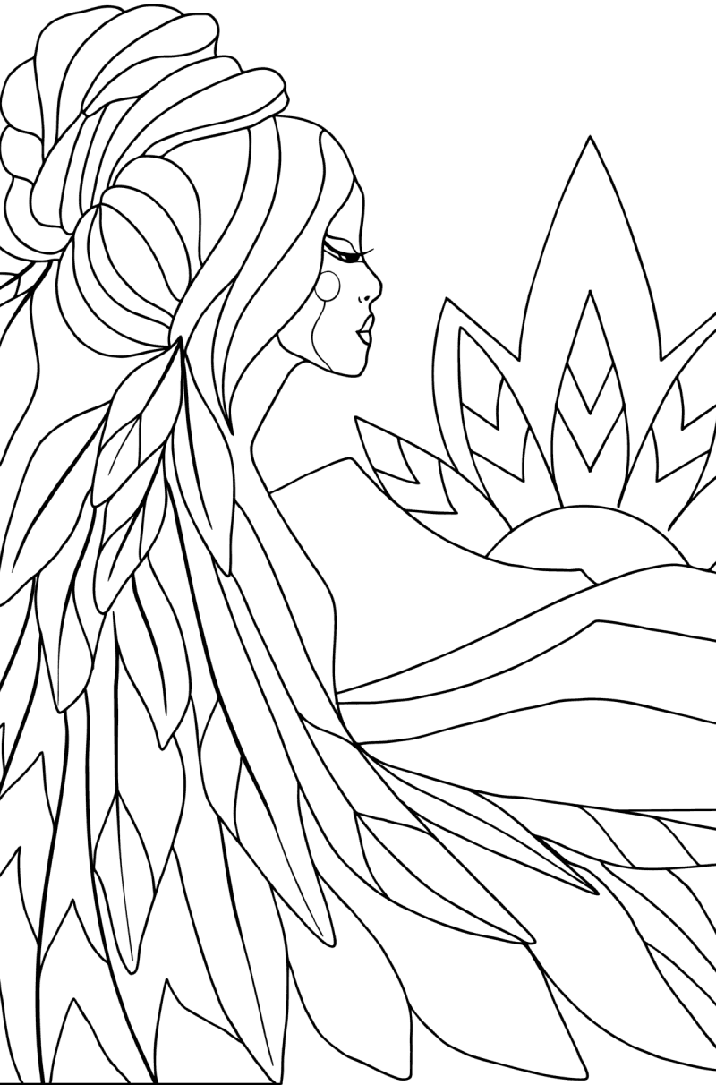 Princesses coloring pages for Adults - Online or Printable