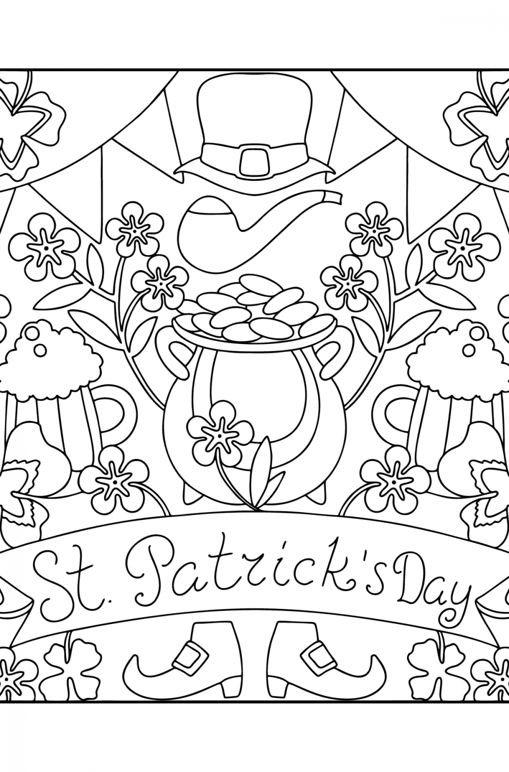 St. Patricks day coloring pages - Download, Print, and Color Online!
