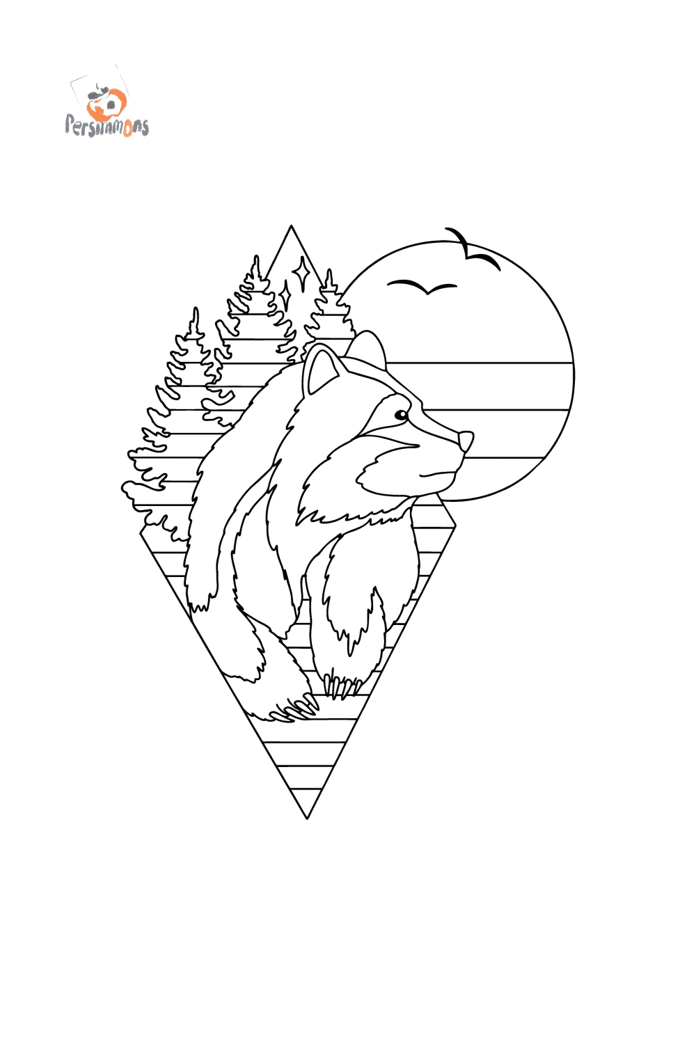 Bear tattoo coloring page | Coloring-for-Adults.com Bear tattoo coloring page | Coloring-for-Adults.com