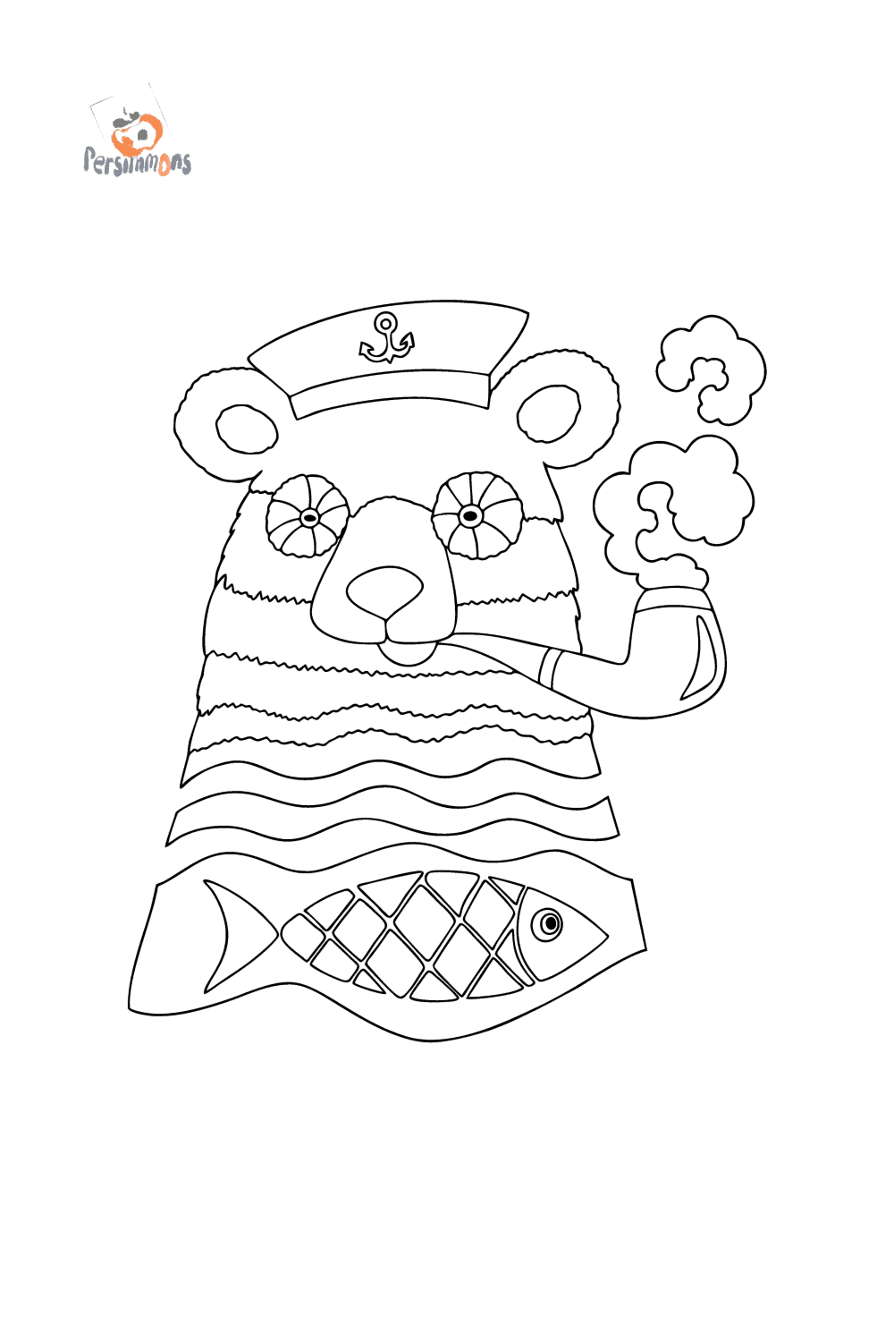 Tattoo Bear Sailor coloring page | Coloring-for-Adults.com Tattoo Bear Sailor coloring page | Coloring-for-Adults.com