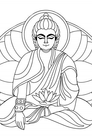 Gautama Buddha coloring page - Online, and Print for Free!