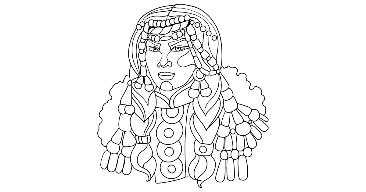 Tibet, Girl in National Dress coloring page ♥ Online!