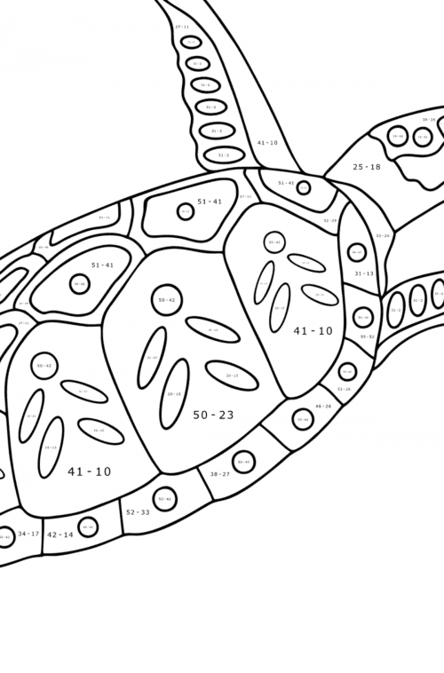 Green sea turtle - Turtles coloring pages for Adults online