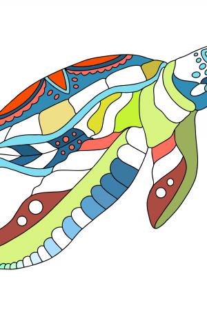 Skilpadde - kunstterapi Tegning til fargelegging - Online