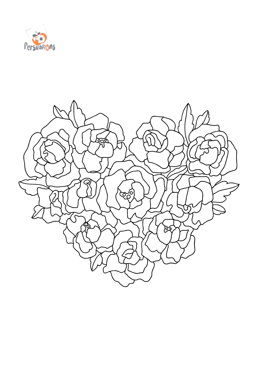 Flower heart Antistress - Valentines Day coloring pages for Adults