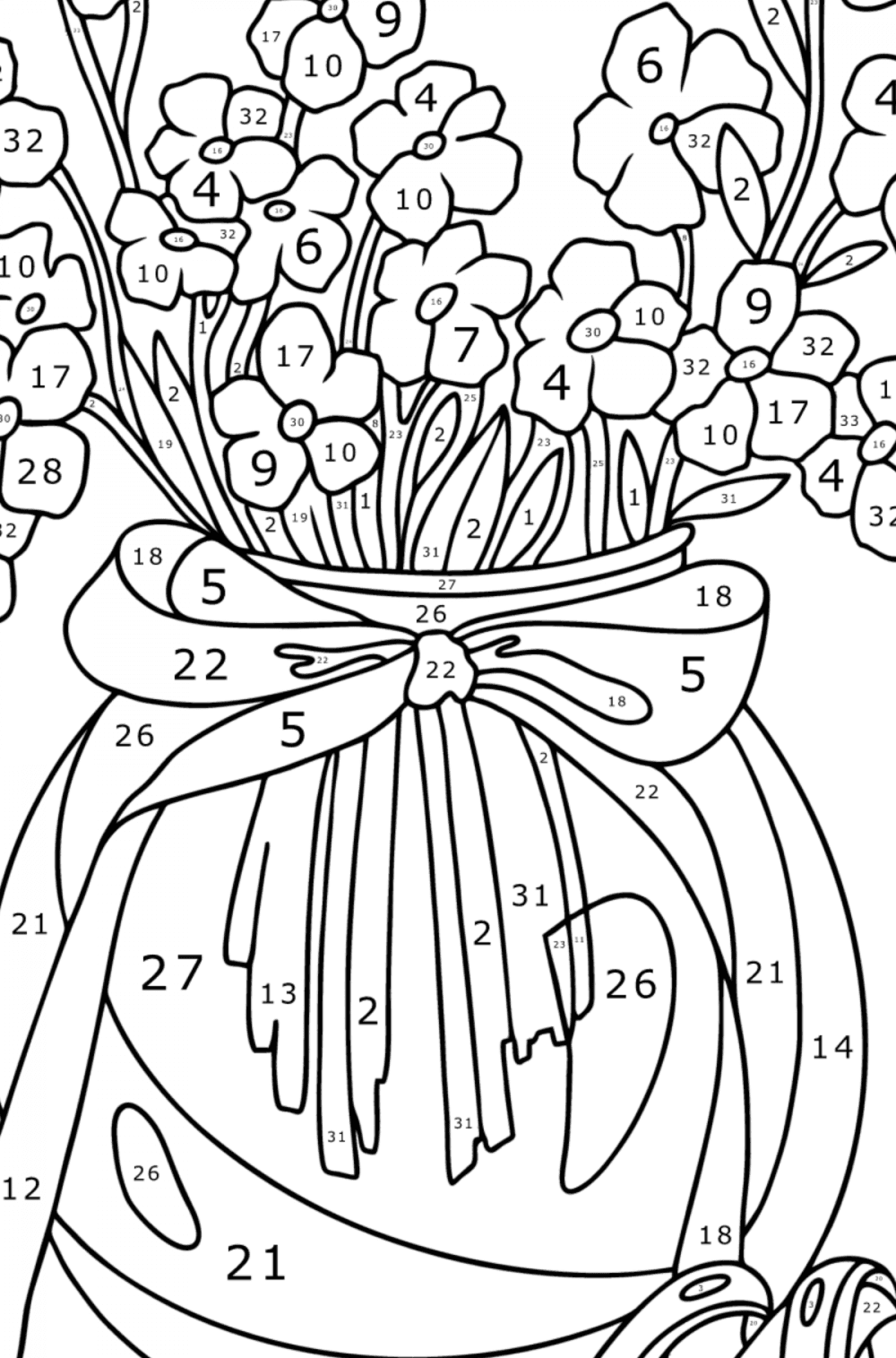 Bouquet Valentines Day - coloring pages for Adults
