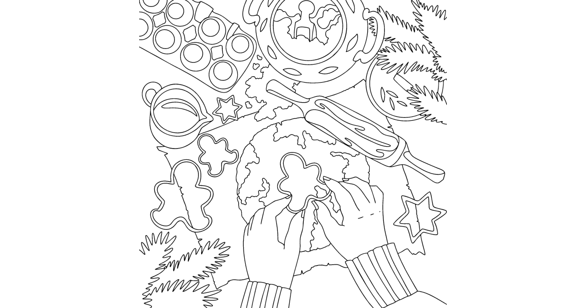 Winter goodies coloring page | Coloring-for-Adults.com