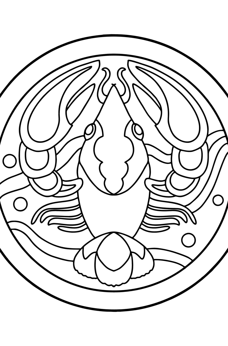 Cancer Zodiac sign - Zodiac signs coloring pages for Adults online