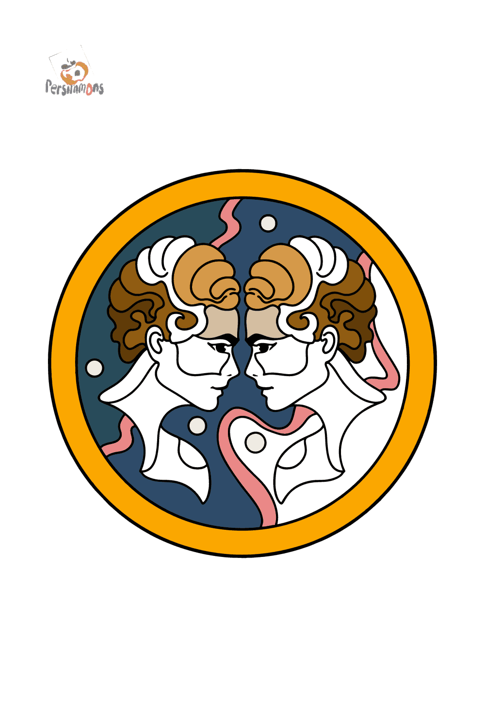 Gemini Zodiac sign - Zodiac signs coloring pages for Adults online