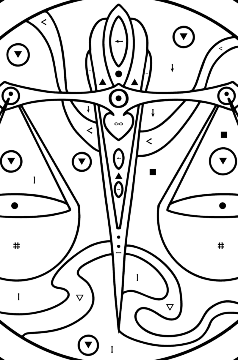 Libra Zodiac sign - Zodiac signs coloring pages for Adults online