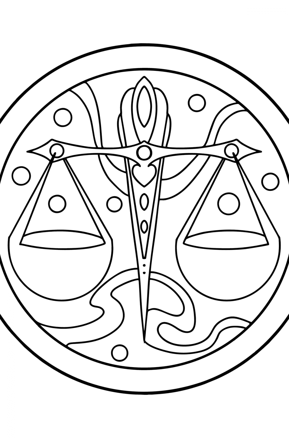 Libra Zodiac sign - Zodiac signs coloring pages for Adults online
