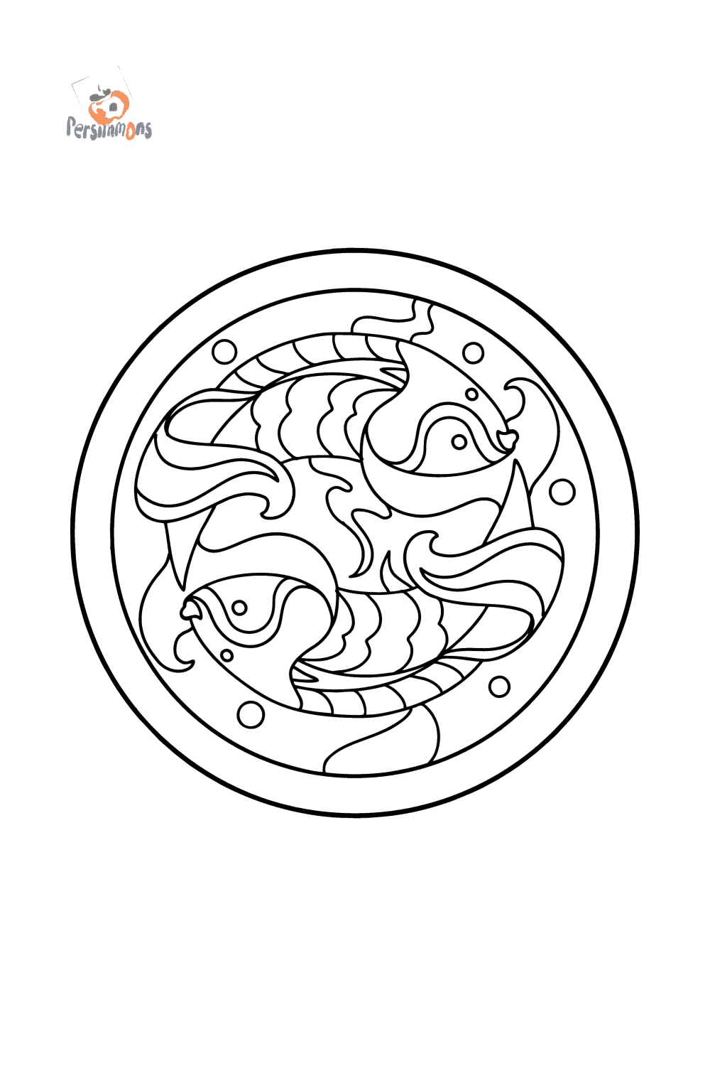 Pisces zodiac sign - Zodiac signs coloring pages for Adults online